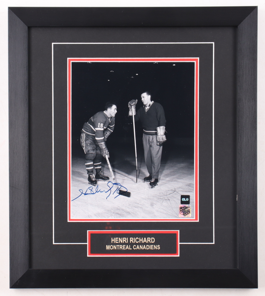Henri Richard Signed Canadiens 15x17 Custom Framed Photo Display (COJO ...