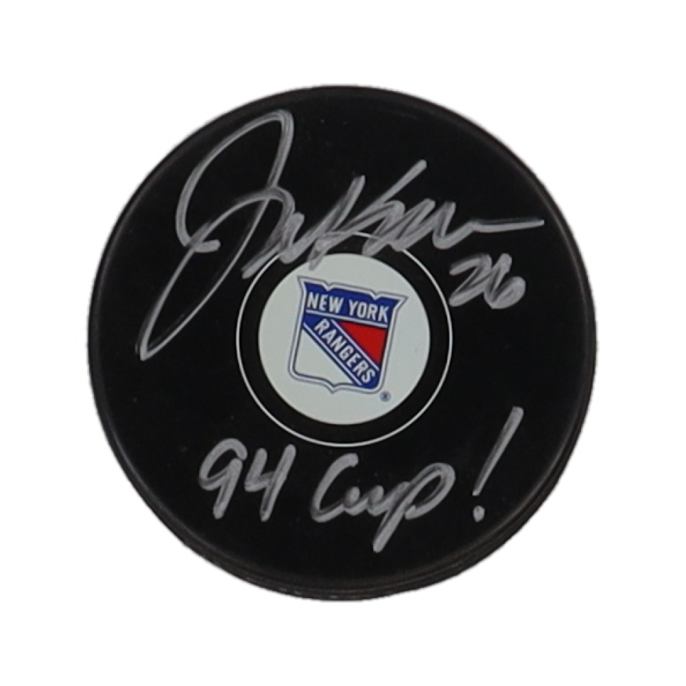 Joe Kocur Signed Rangers Logo Hockey Puck Inscribed "94 Cup!" (JSA ...