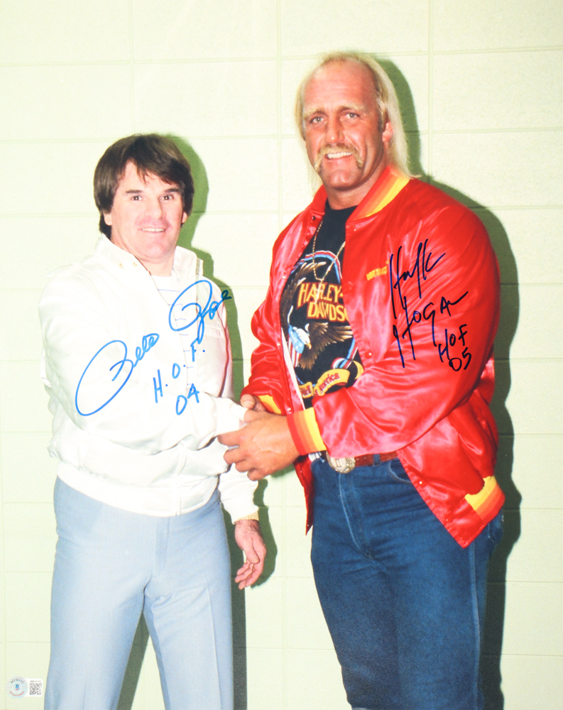 Hulk Hogan & Pete Rose Dual-Signed & Inscribed 16x20 Photo (Beckett ...