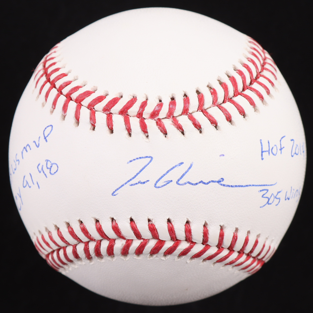 Tom Glavine Signed OML Baseball With (4) Career Stat inscriptions (JSA ...