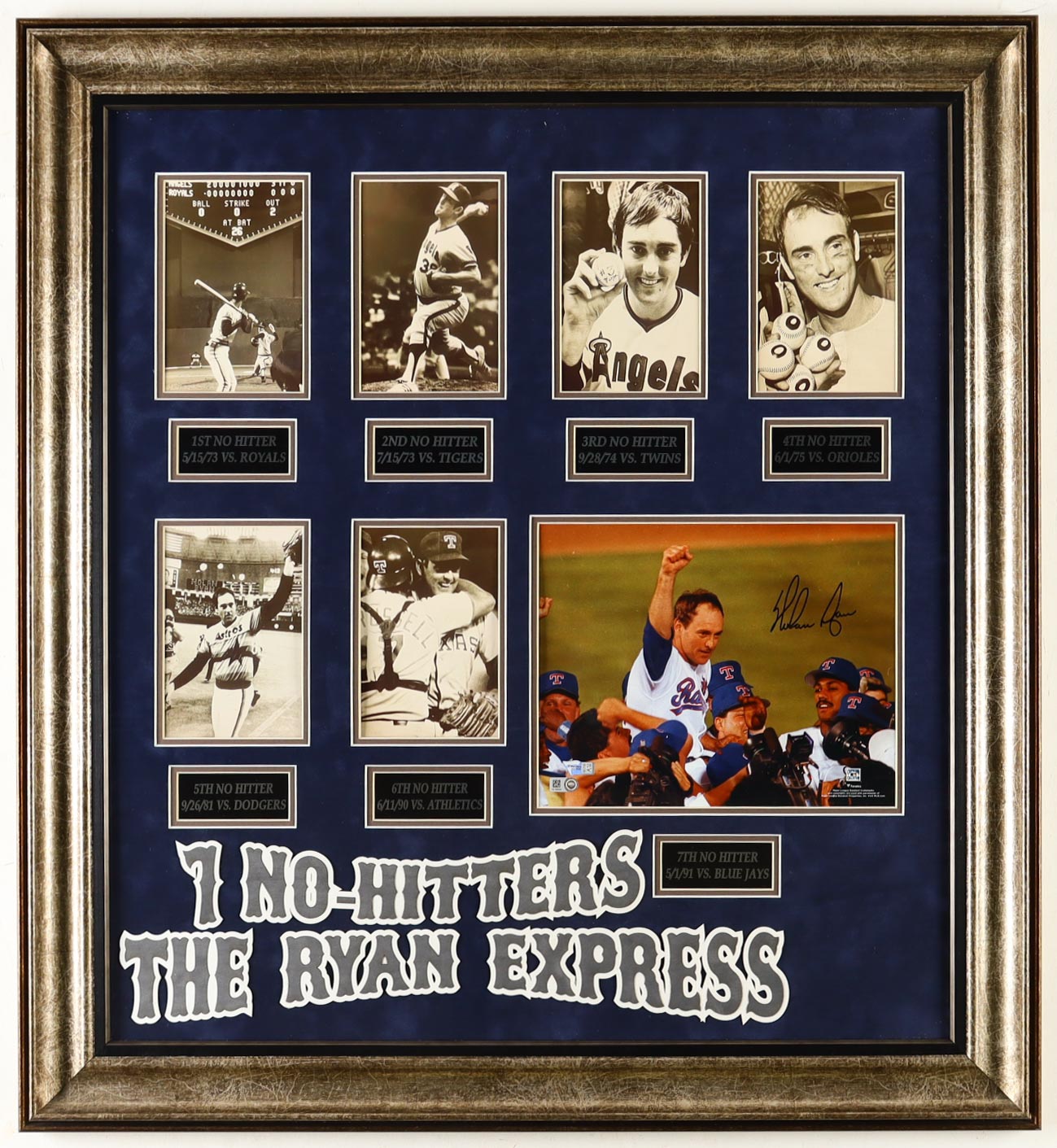 Nolan Ryan Signed "The Ryan Express" Custom Framed Photo Collage ...