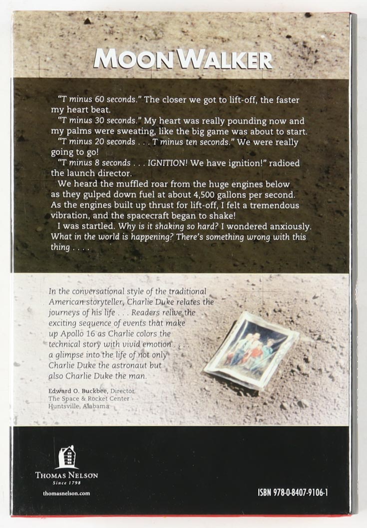 Apollo 16 Moonwalker Charlie Duke Hand Signed "Moonwalker" Hardcover ...