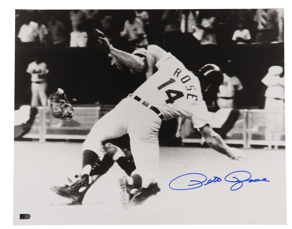 Pete Rose Signed Reds 16x20 Photo (AIV) | Pristine Auction