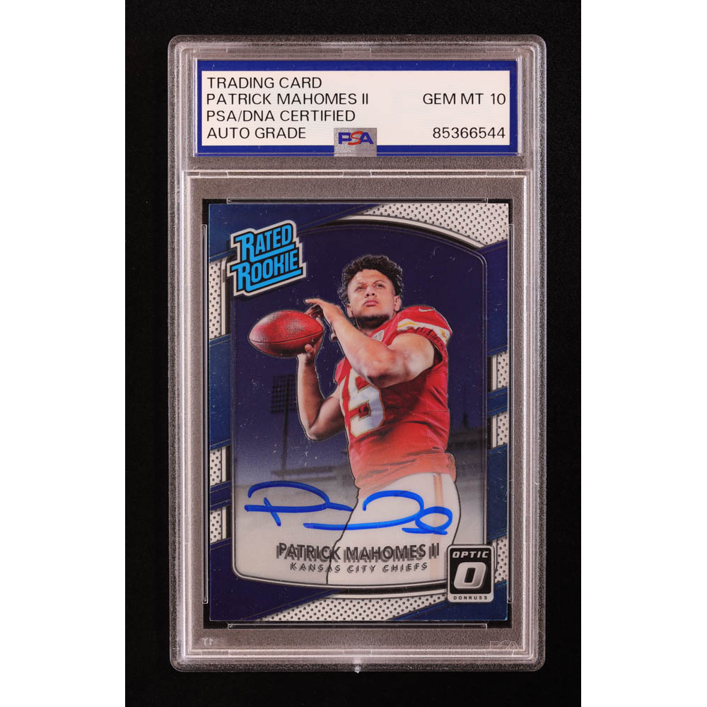 Patrick Mahomes II Signed 2017 Donruss Optic #177 RR RC (PSA ...