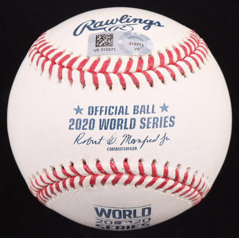 Julio Urias & Austin Barnes Signed 2020 World Series Logo Baseball ...