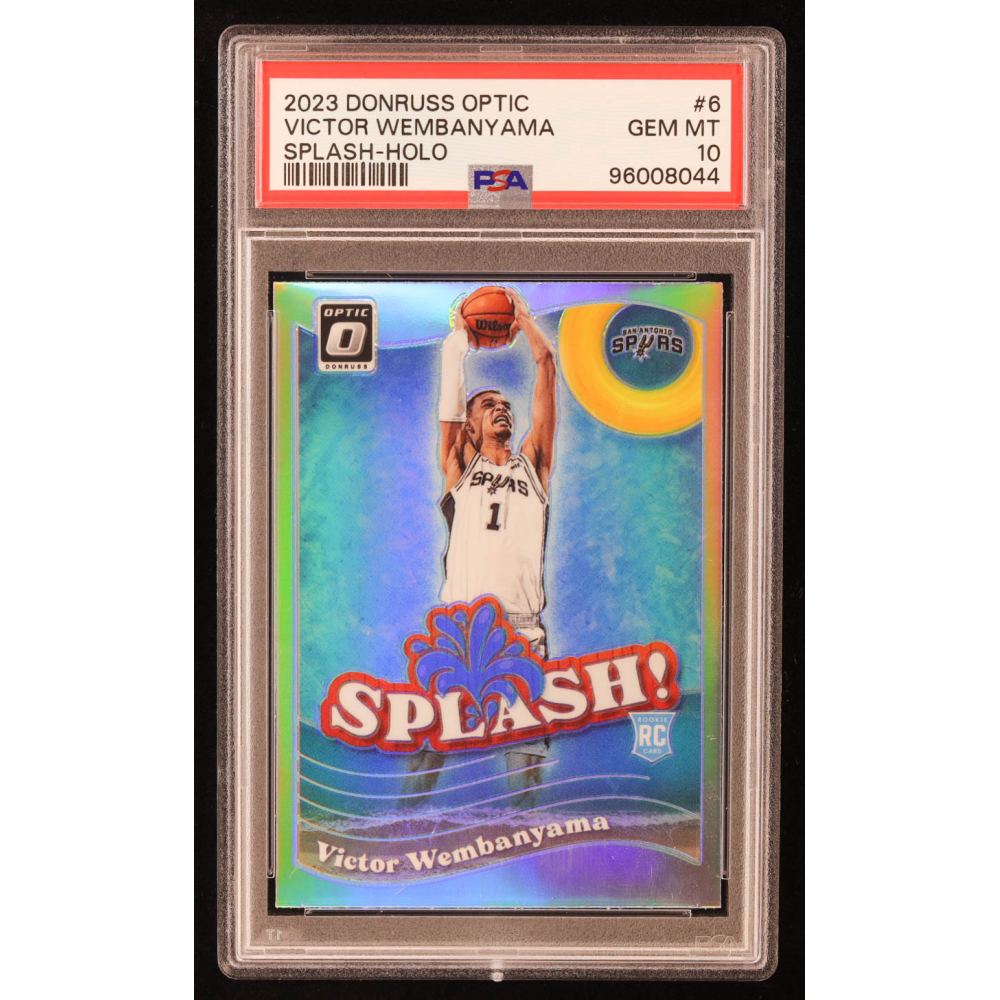 Victor Wembanyama 2023-24 Donruss Optic Splash Holo #6 RC (PSA 10 ...