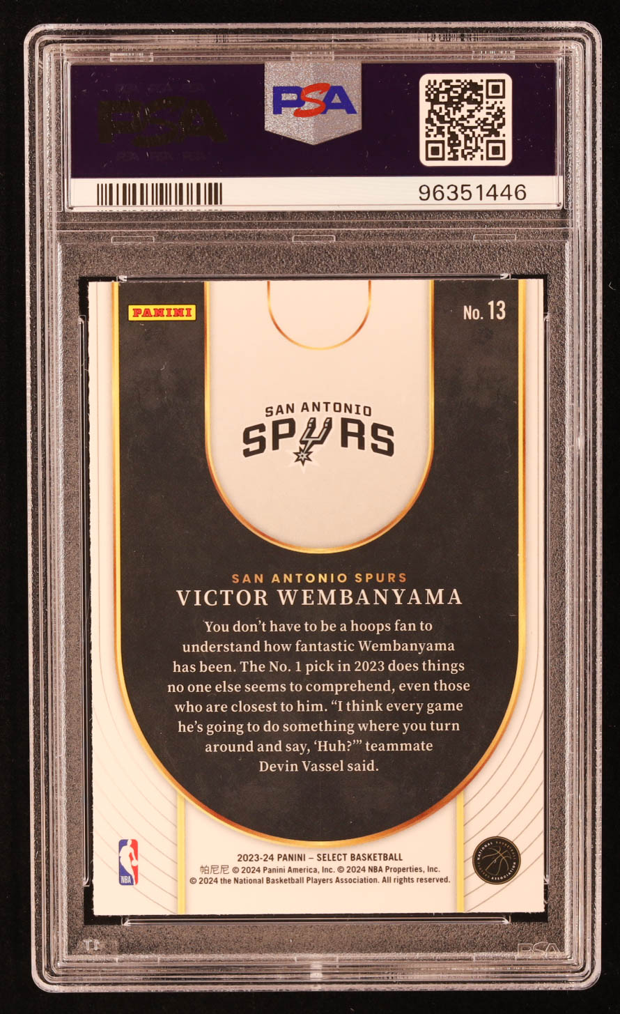 Victor Wembanyama 2023-24 Select Neon Icon #13 RC (PSA 10) | Pristine ...