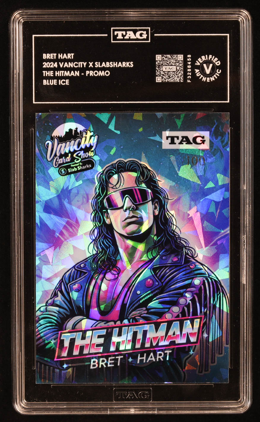 Bret Hart 2024 Vancity x Slabsharks The Hitman Blue Ice Promo #NNO ...