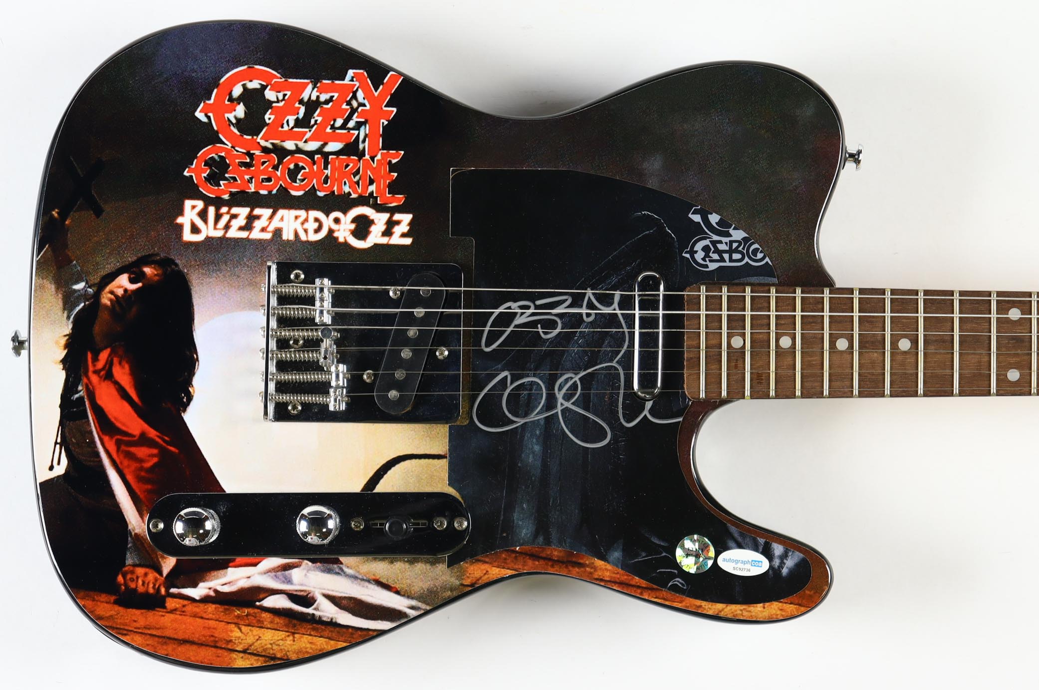 Ozzy Osbourne Signed 39" Custom Electric Guitar (AutographCOA ...