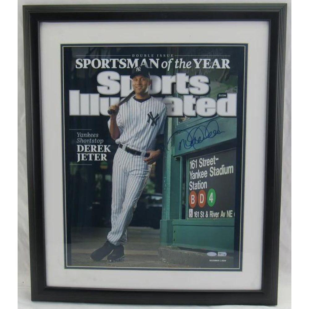 Derek Jeter Signed Yankees Custom Framed Photo (Steiner & MLB ...