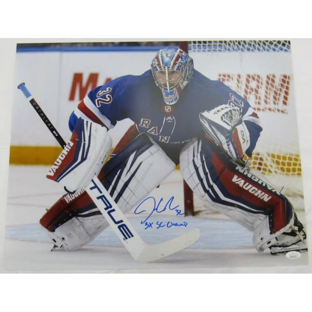 Jonathan Quick Signed Rangers 16x20 Photo Inscribed "3x SC Champ" (JSA ...