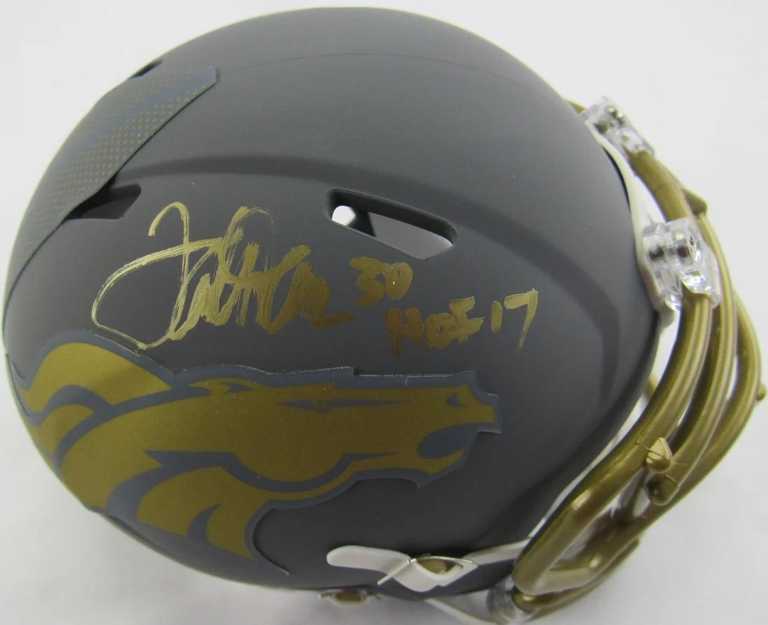 Terrell Davis Signed Broncos Slate Alternate Speed Mini Helmet ...