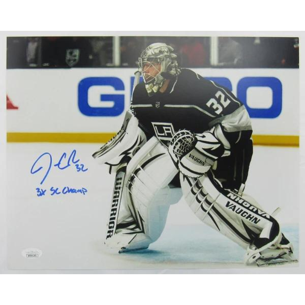 Jonathan Quick Signed Kings 11x14 Photo Inscribed "3x SC Champ" (JSA ...