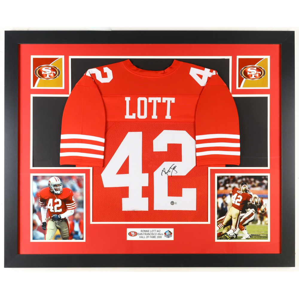 Ronnie Lott Signed Custom Framed 49ers Jersey Display (Beckett) | Pristine Auction