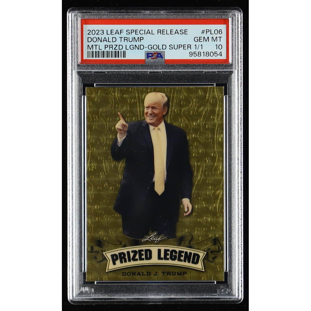 Donald Trump 2023 Leaf Special Release Metal Prized Legend Gold Super # ...