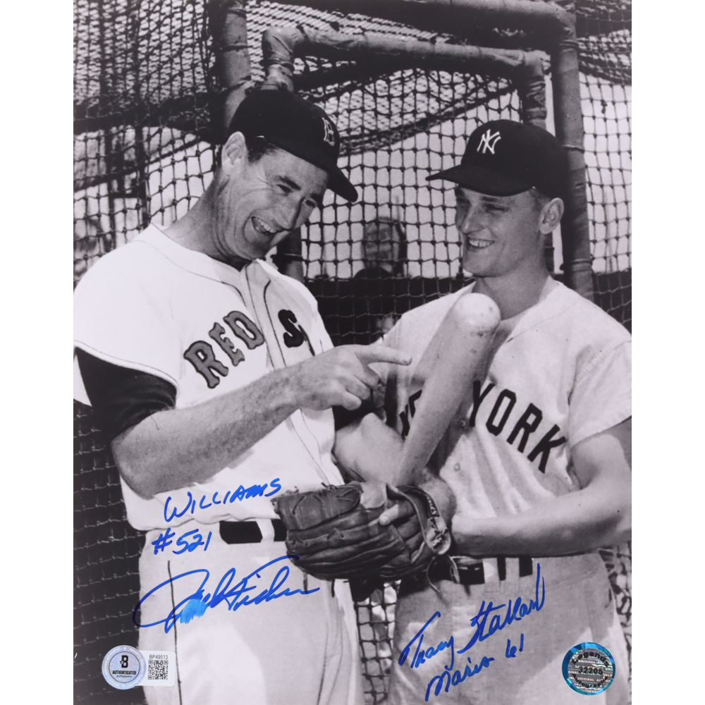 Jack Fisher & Tracy Stallard Signed 8x10 Photo Inscribed "Maris 61" & "Williams #521" (Beckett ...