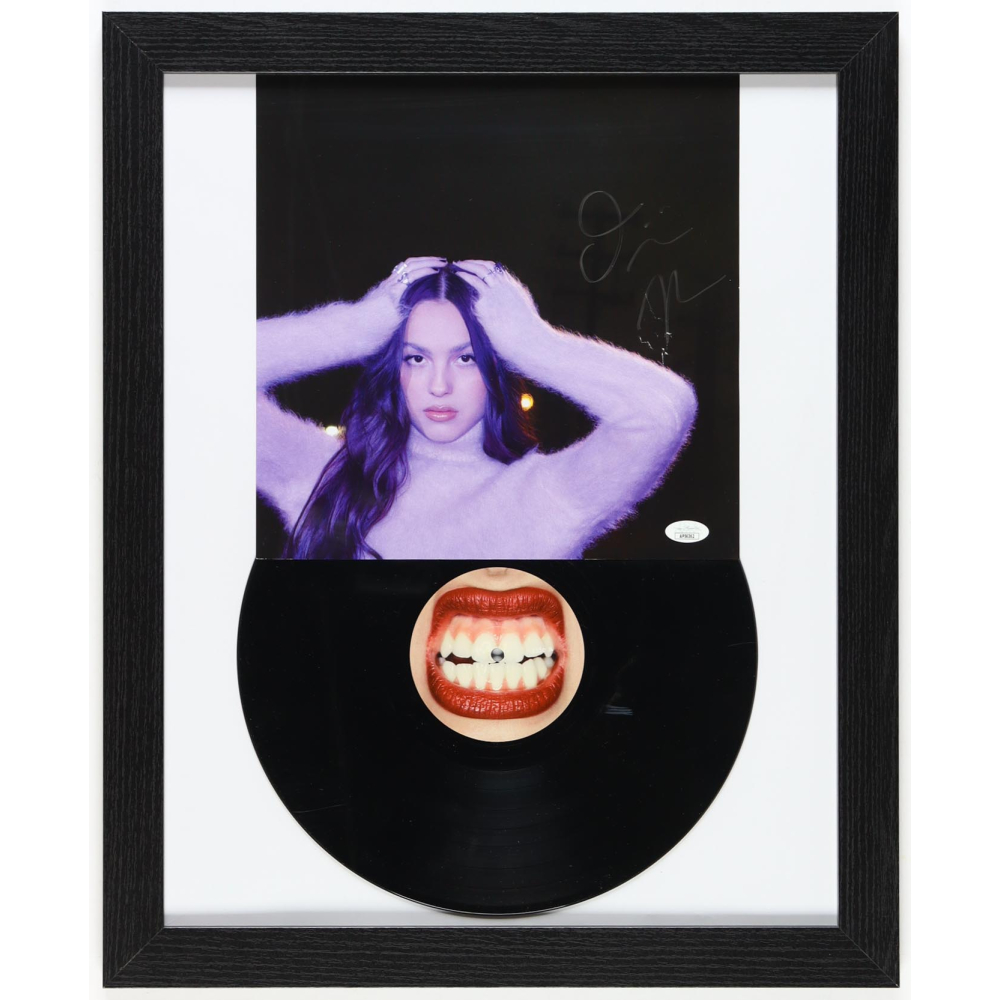 Olivia Rodrigo Signed Custom Framed "Guts" Vinyl Album Insert Display ...