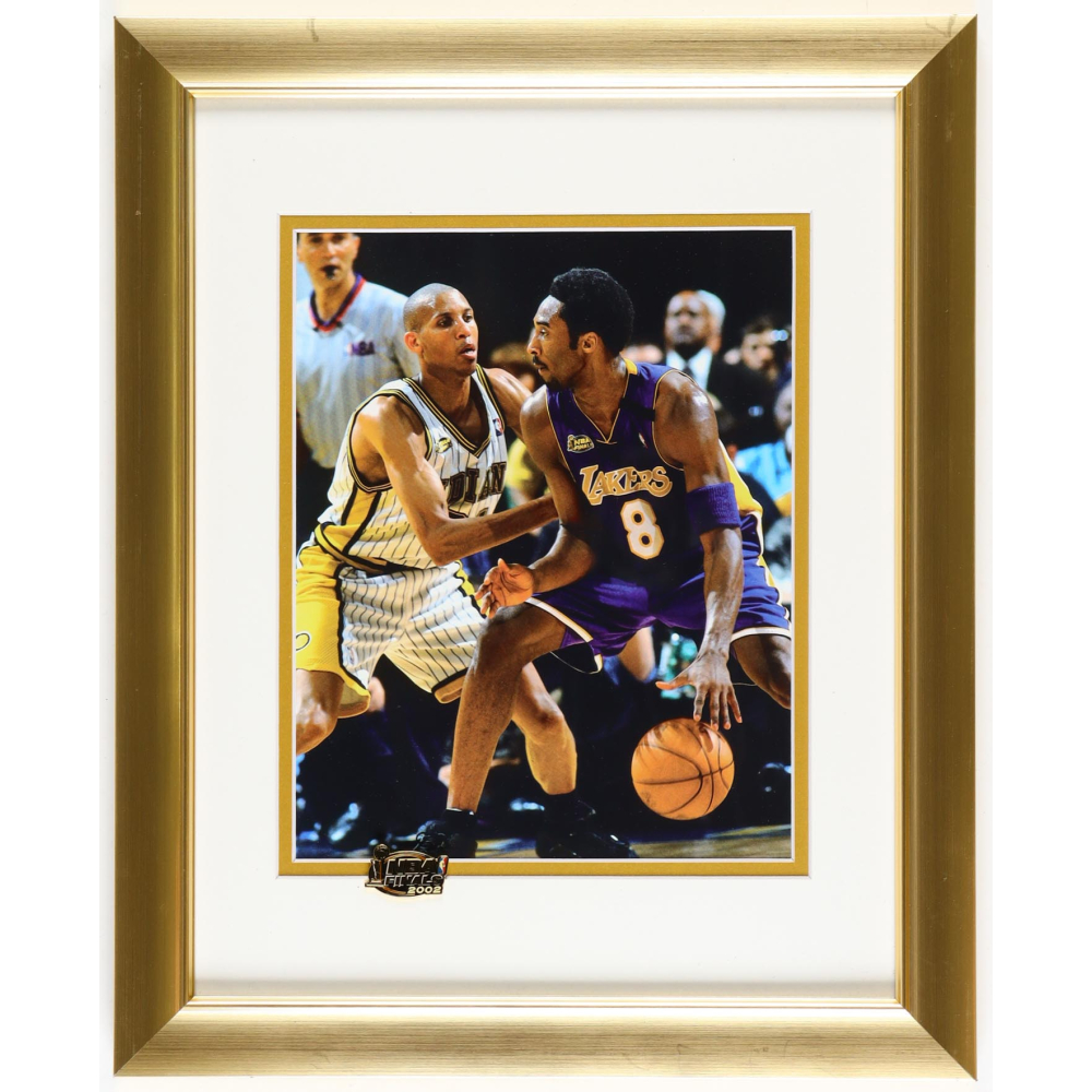 Kobe Bryant & Reggie Miller Custom Framed Photo with 2002 NBA Finals ...
