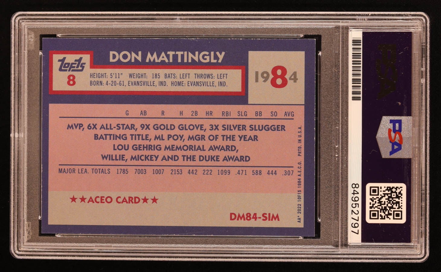 Don Mattingly Signed Custom Trading Card (PSA | Auto 10) | Pristine Auction