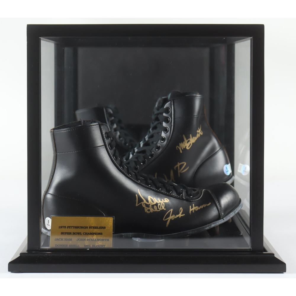 1975 Steelers Pair of (2) Vintage Leather Football Cleats Signed by ...