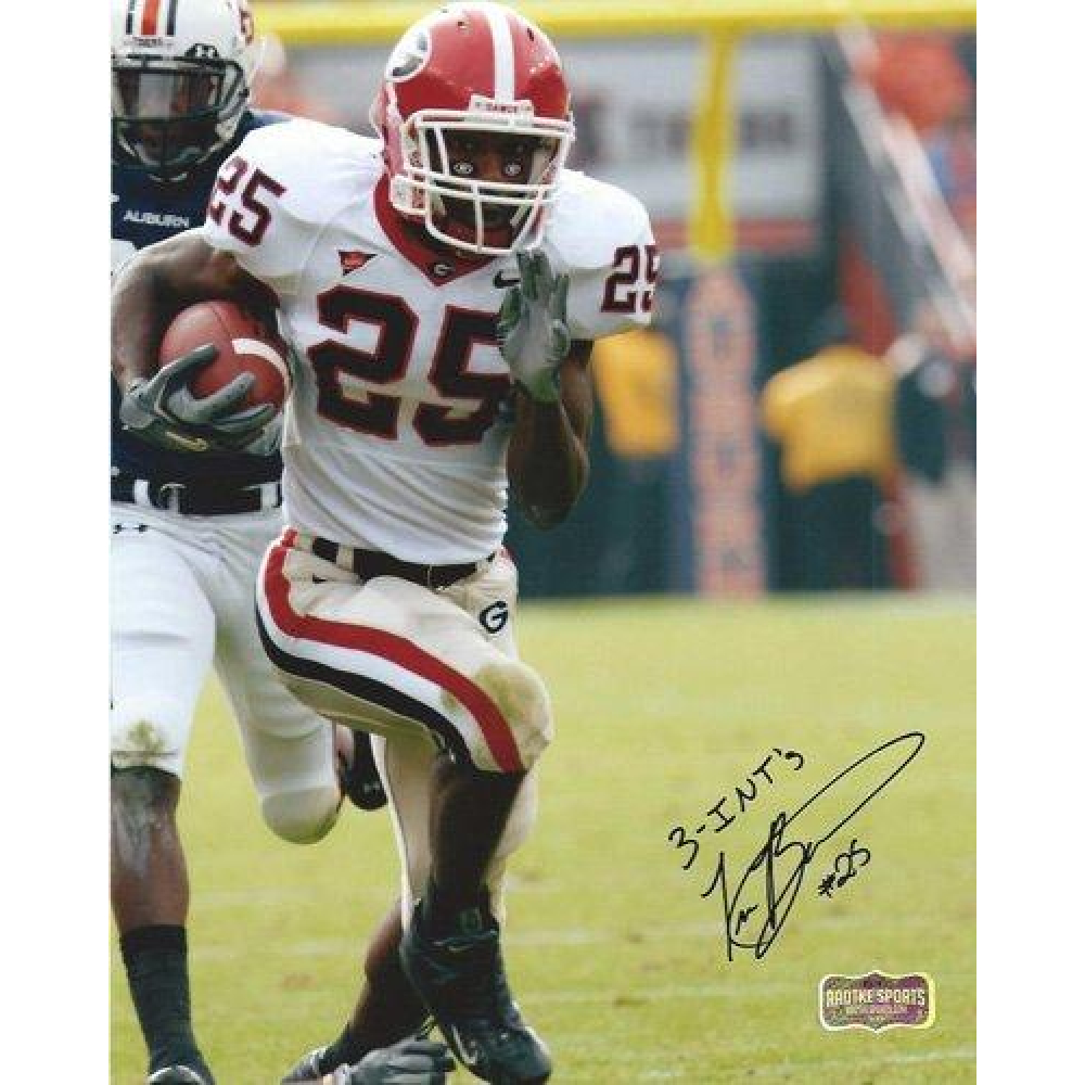 Tra Battle Signed Georgia Bulldogs 8x10 Photo Inscribed "3-INTS ...