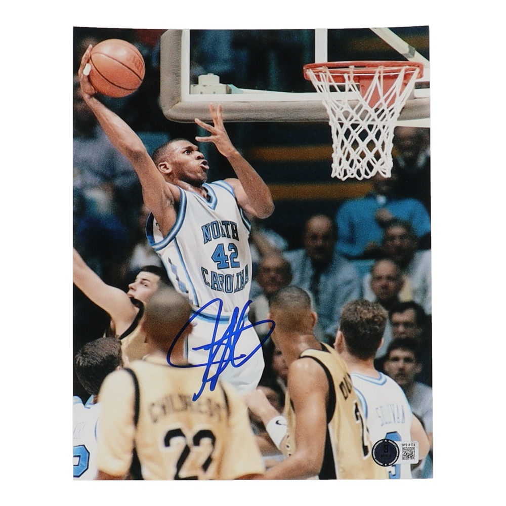 Jerry Stackhouse Signed North Carolina Tar Heels 8x10 Photo (Beckett ...
