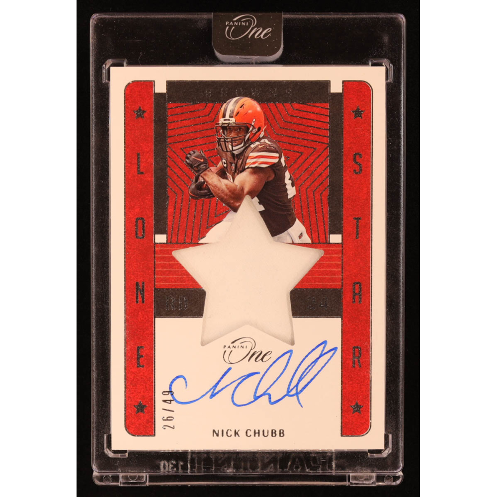Nick Chubb 2022 Panini One Lone Star Material Autographs #99 #26/49 ...