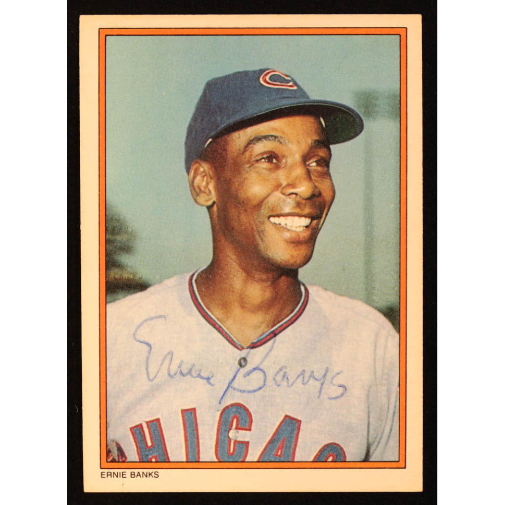 Ernie Banks Signed 1985 Topps Circle K #10 (Beckett) | Pristine Auction