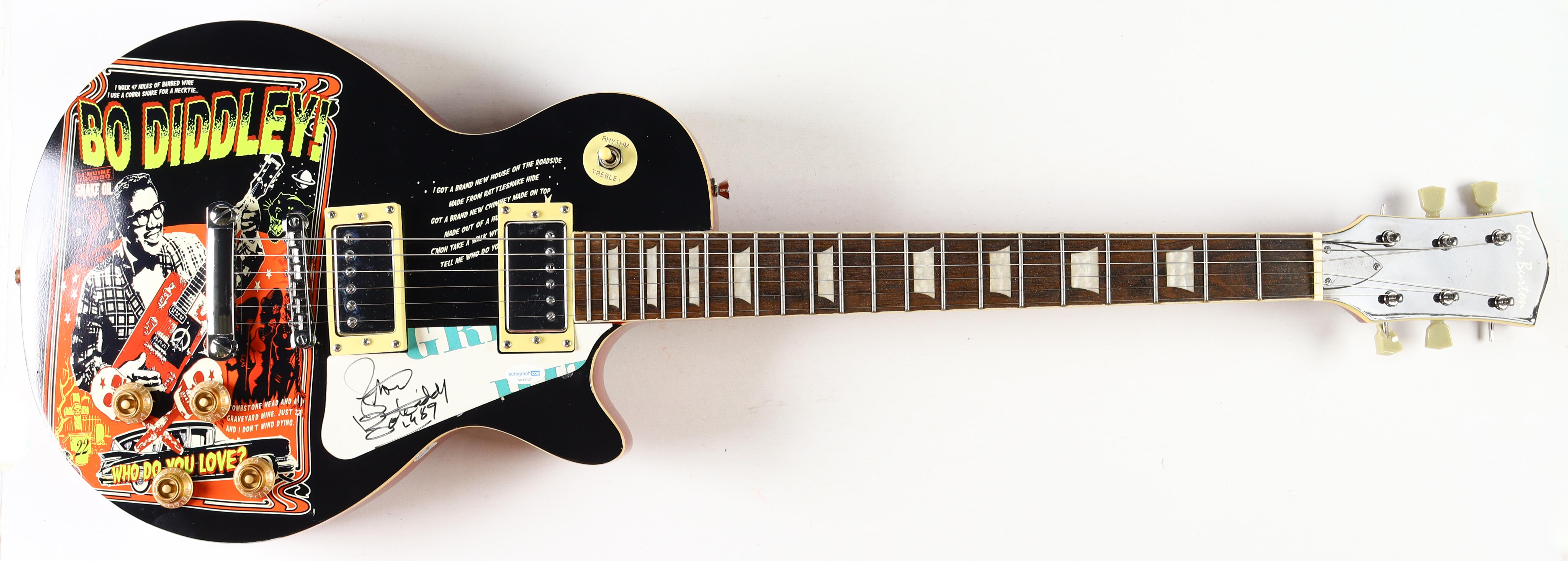 Bo Diddley Signed Electric Guitar Inscribed "1989" (ACOA ...