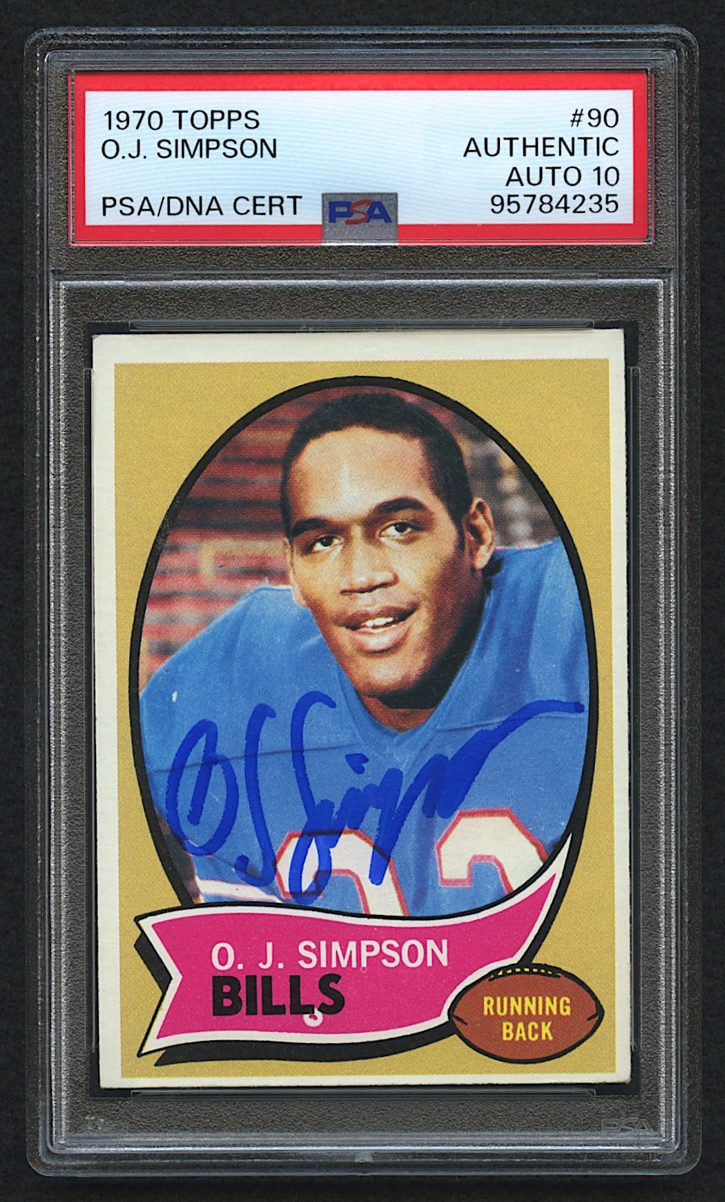 O. J. Simpson Signed 1970 Topps #90 RC (PSA | Autograph Graded 10 ...