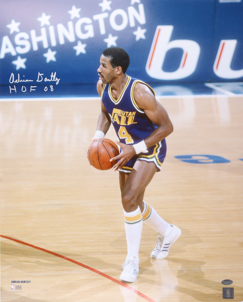 Adrian Dantley Signed Jazz 16x20 Photo Inscribed "HOF 08" (Schwartz ...