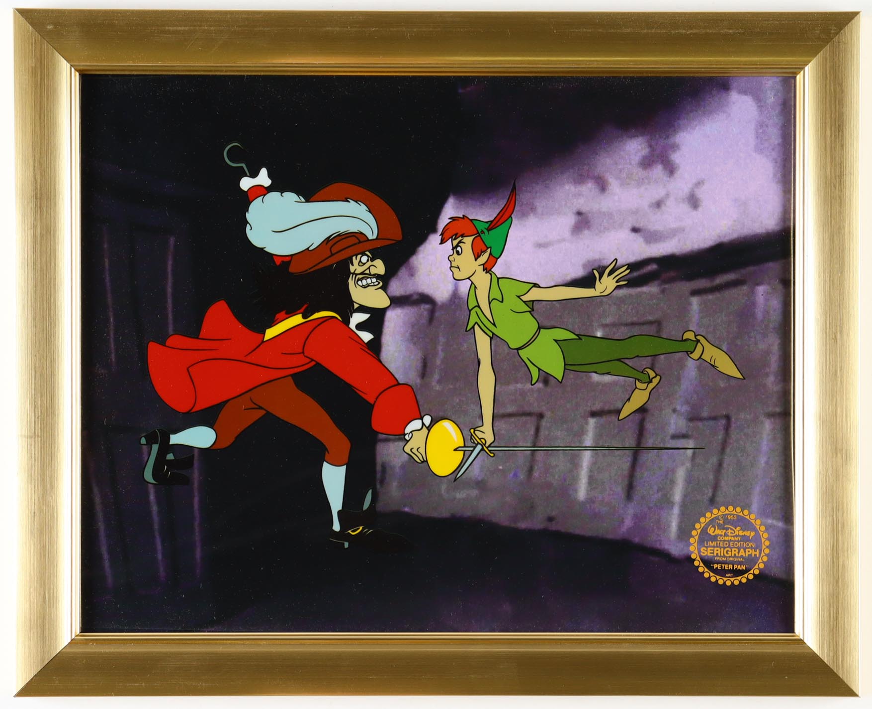 Walt Disney's "Peter Pan" LE Custom Framed 2 Piece Animation Serigraph ...