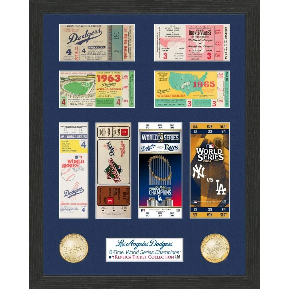 Dodgers "8-Time World Series Champions" Custom Framed Ticket Display ...