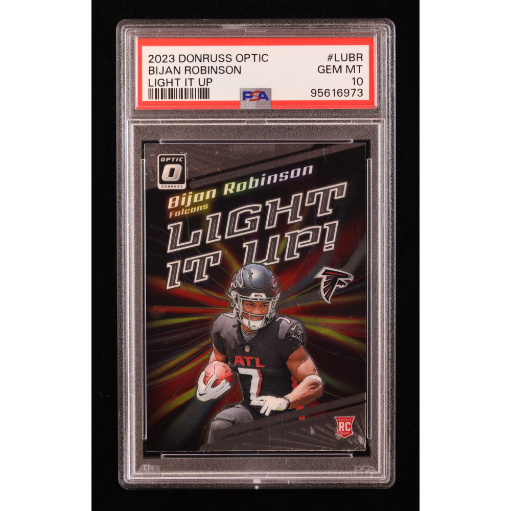 Bijan Robinson 2023 Donruss Optic Light it Up #11 RC (PSA 10 ...