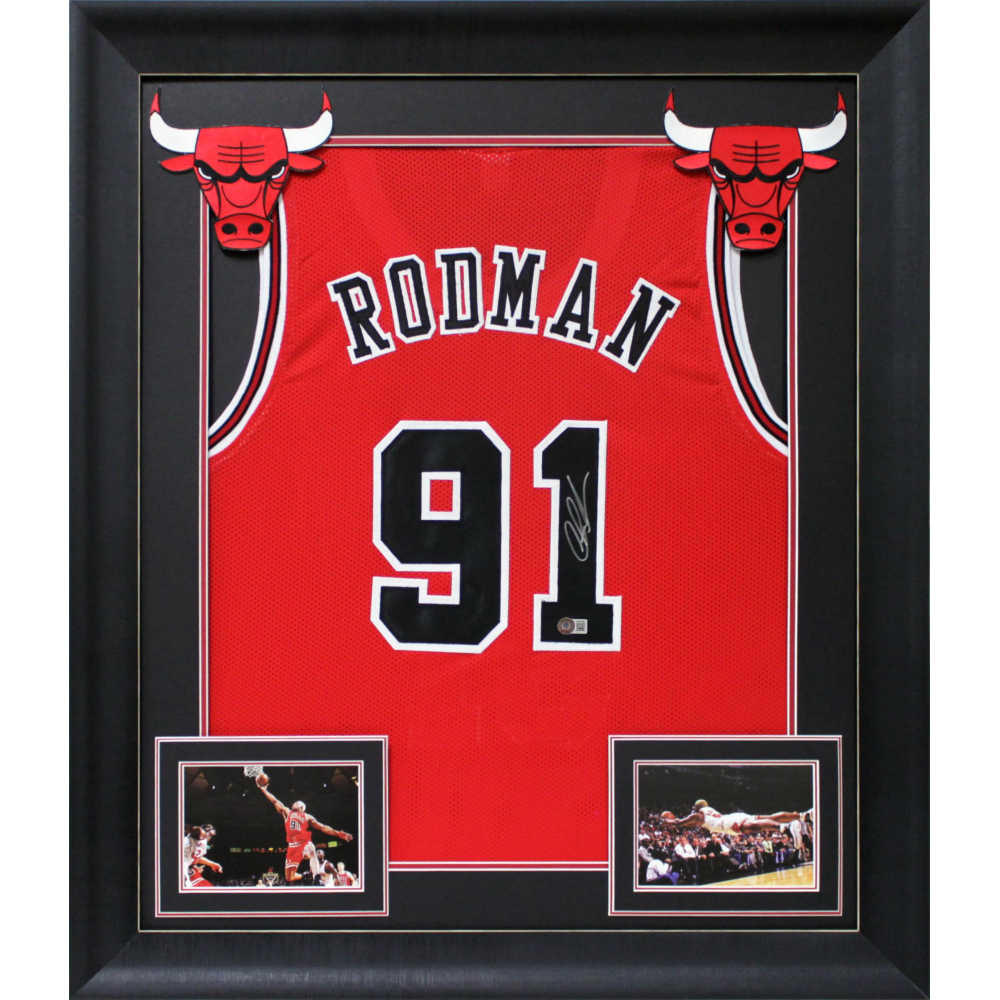 Dennis Rodman Signed Custom Framed Jersey (Beckett) | Pristine Auction