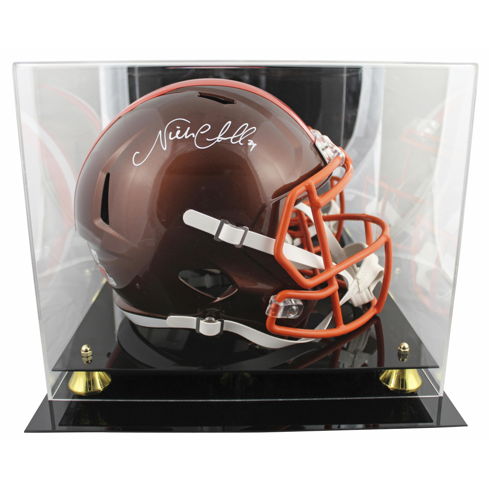Nick Chubb Signed Browns Full-Size Flash Alternate Speed Helmet with ...