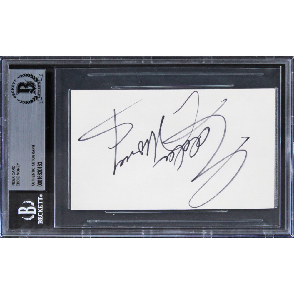 Eddie Money Signed 3x5 Index Card (BAS) | Pristine Auction