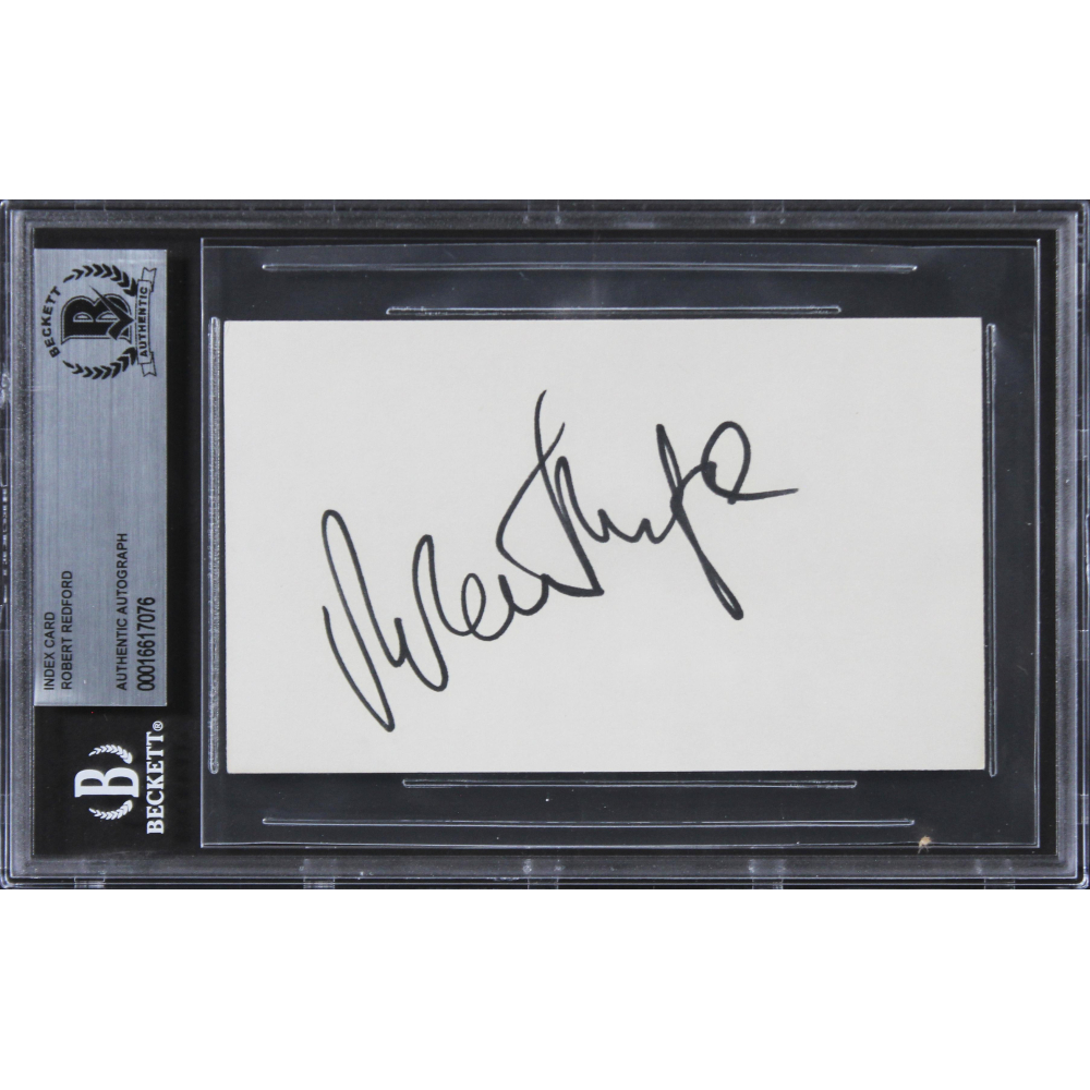 Robert Redford Signed 3x5 Index Card (BAS) | Pristine Auction
