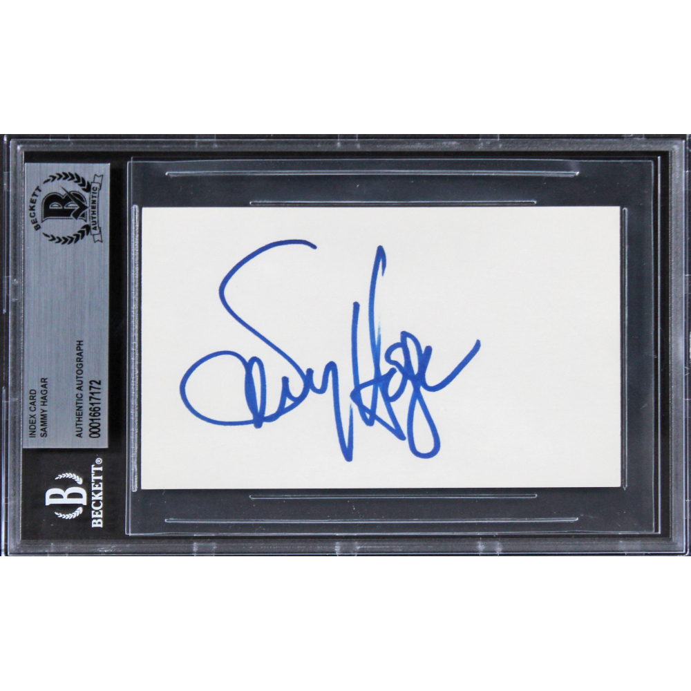 Sammy Hagar Signed 3x5 Index Card (BAS) | Pristine Auction