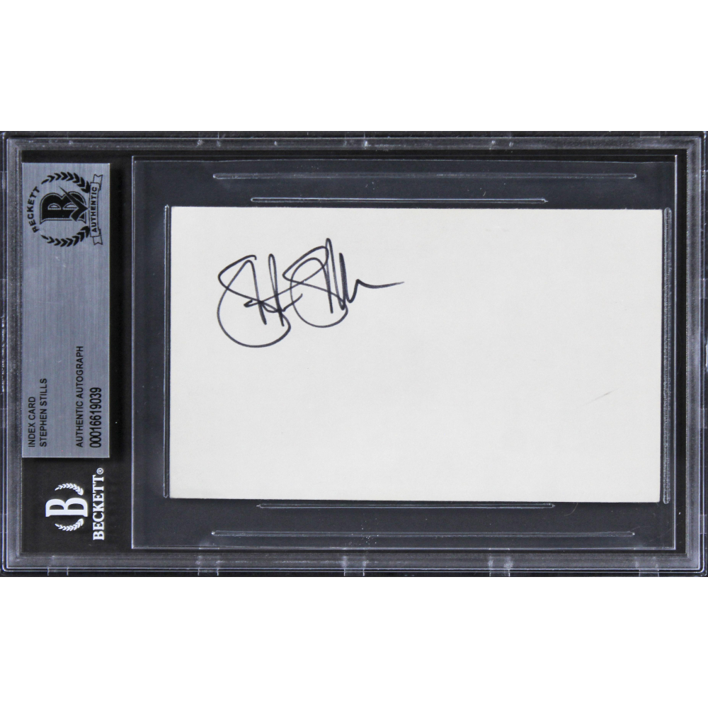Stephen Stills Signed 3x5 Index Card (BAS) | Pristine Auction