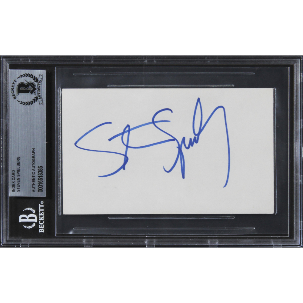 Steven Spielberg Signed 3x5 Index Card (BAS) | Pristine Auction