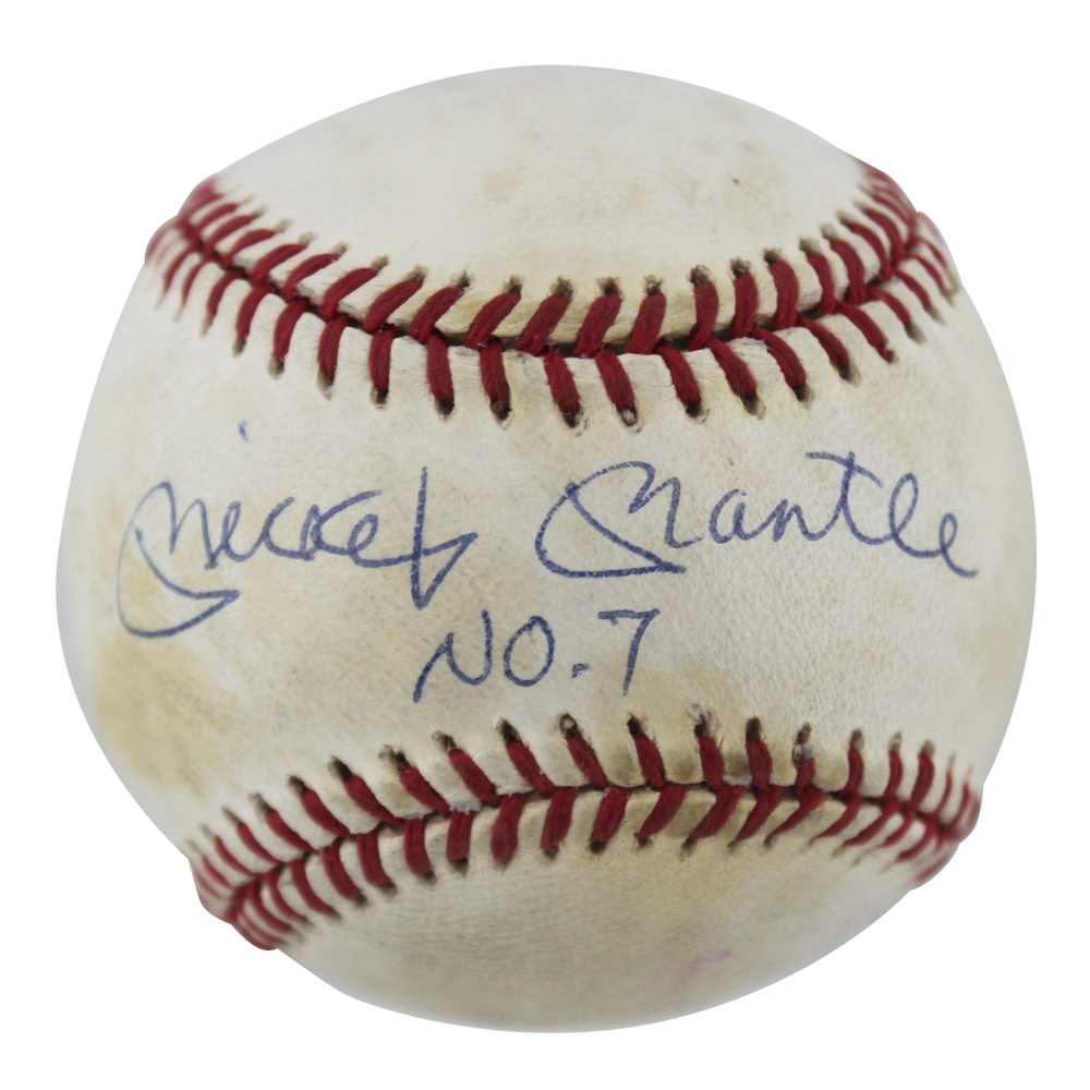 Mickey Mantle Signed OAL Baseball Inscribed "No. 7" (Beckett ...