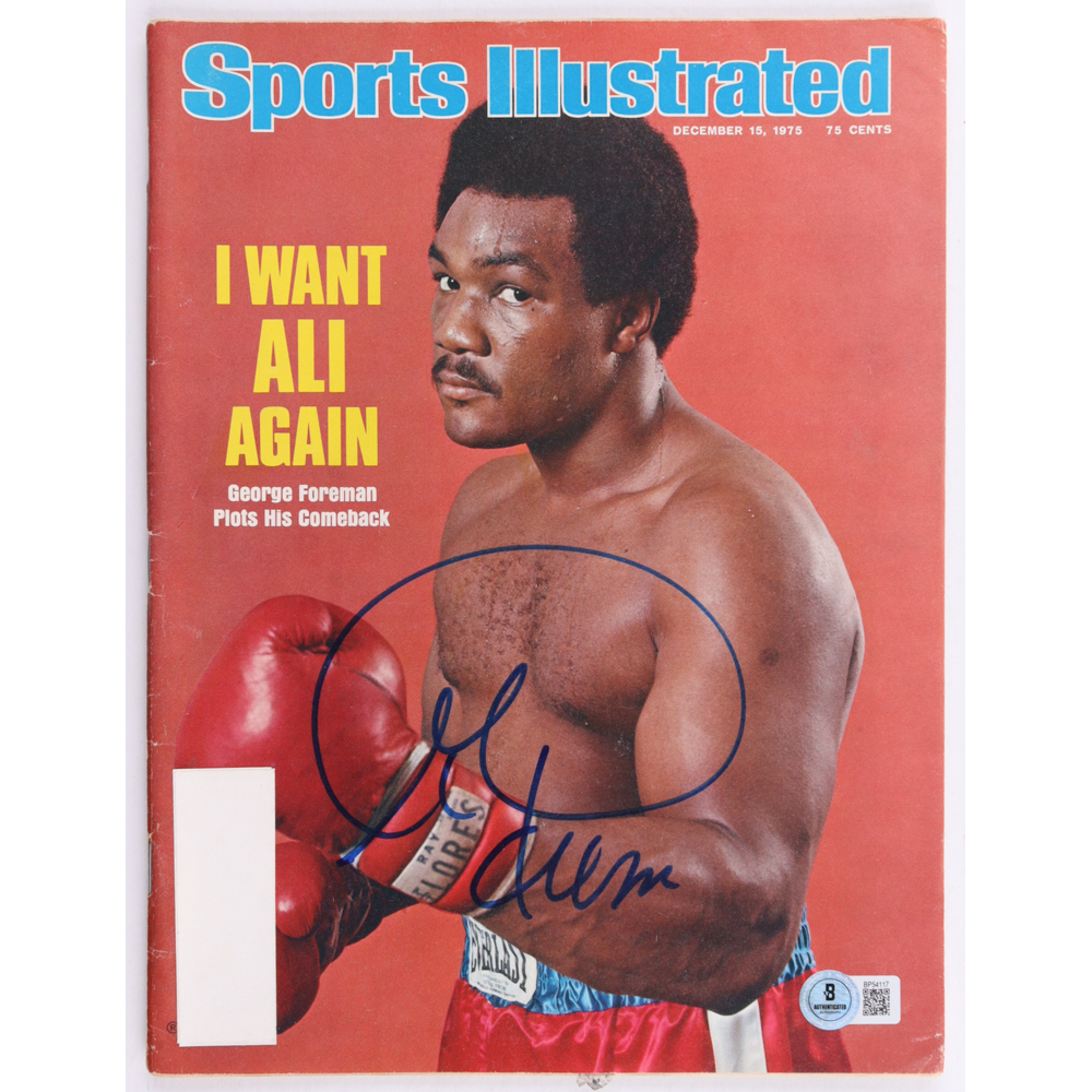George Foreman Signed 1975 Sports Illustrated Magazine (Beckett ...