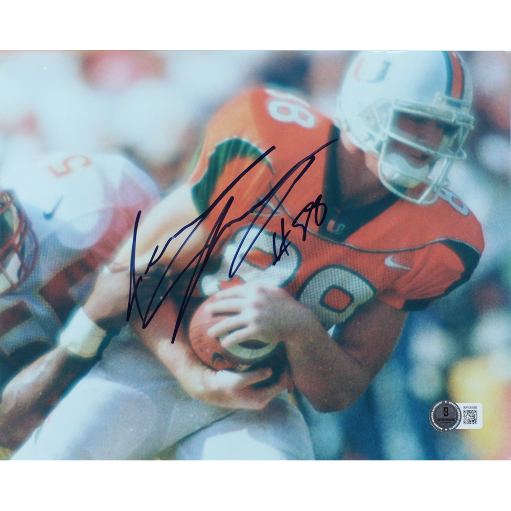 Jeremy Shockey Signed Miami Hurricanes 8x10 Photo (Beckett) | Pristine ...