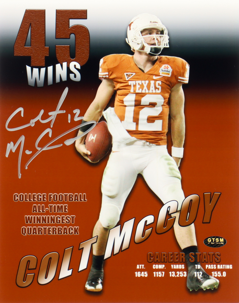 Colt McCoy Signed Texas Longhorns 8x10 Photo (McCoy) | Pristine Auction