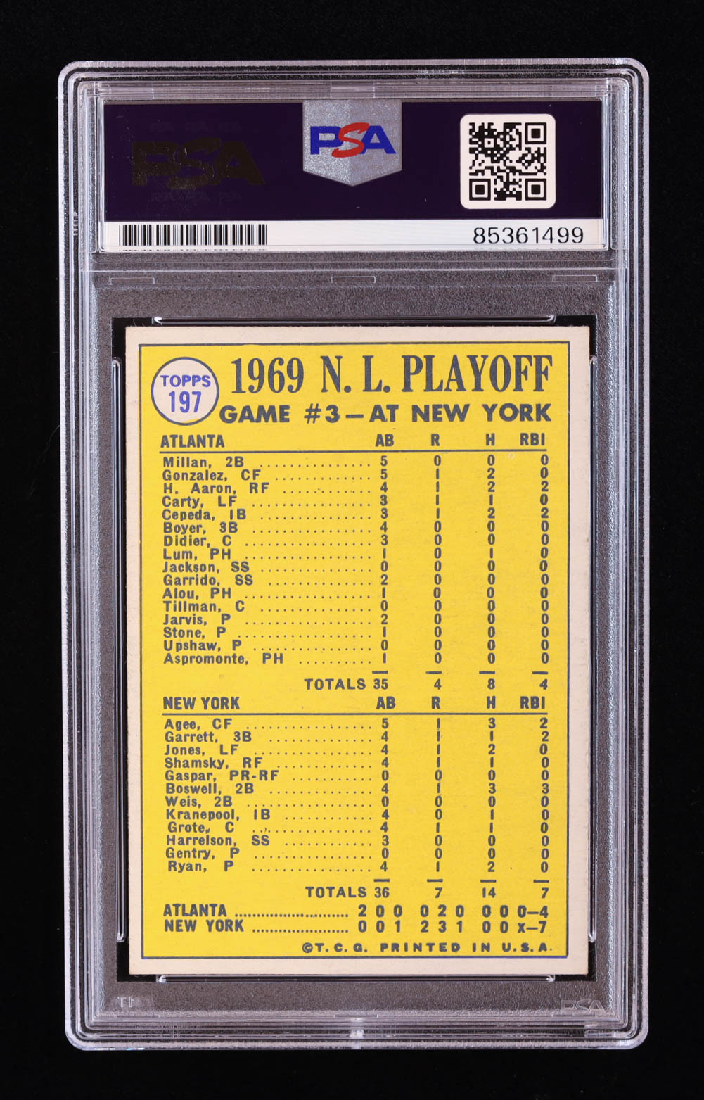 Nolan Ryan Signed 1970 Topps #197 / NL Playoff Game 3 Inscribed "'69 ...