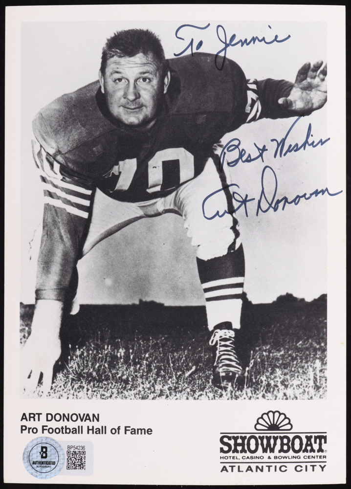 Art Donovan Signed 5x7 Photo Inscribed "Best Wishes" (Beckett ...