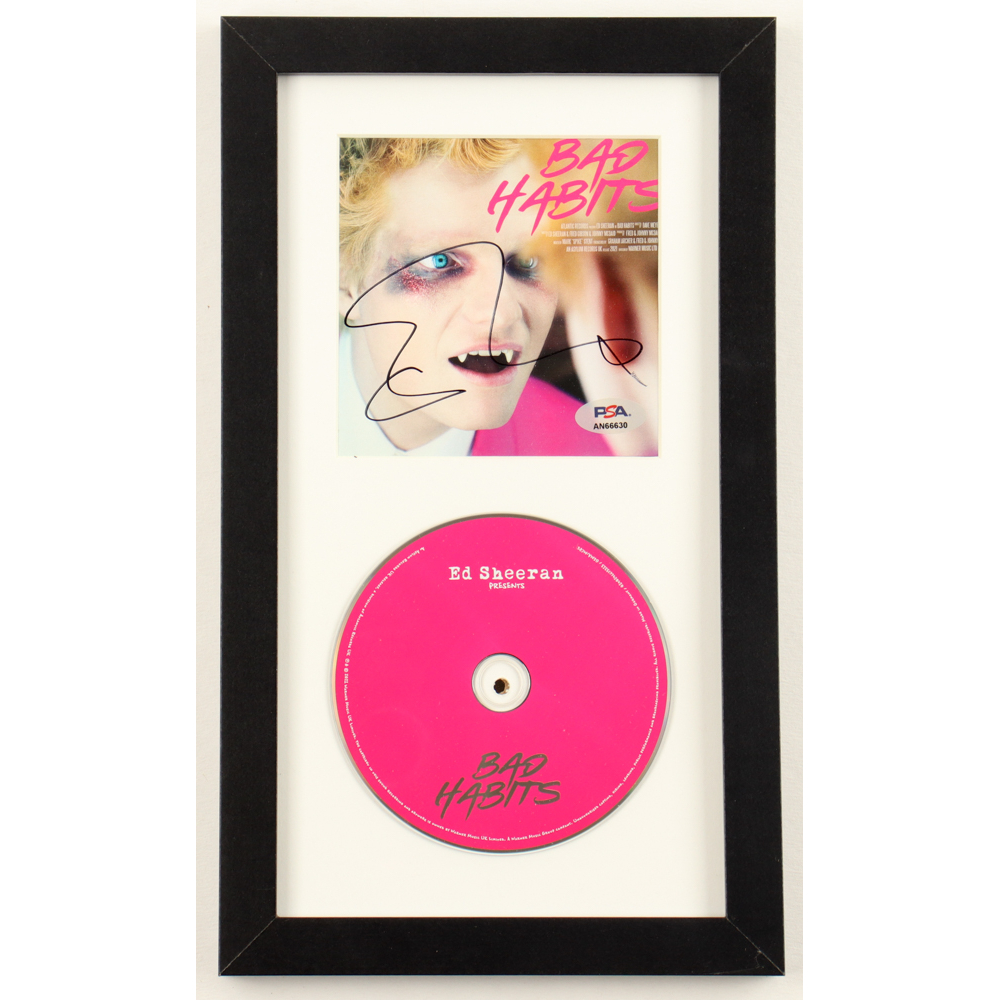 Ed Sheeran Signed "Bad Habits" Custom Framed CD Album Insert Display ...