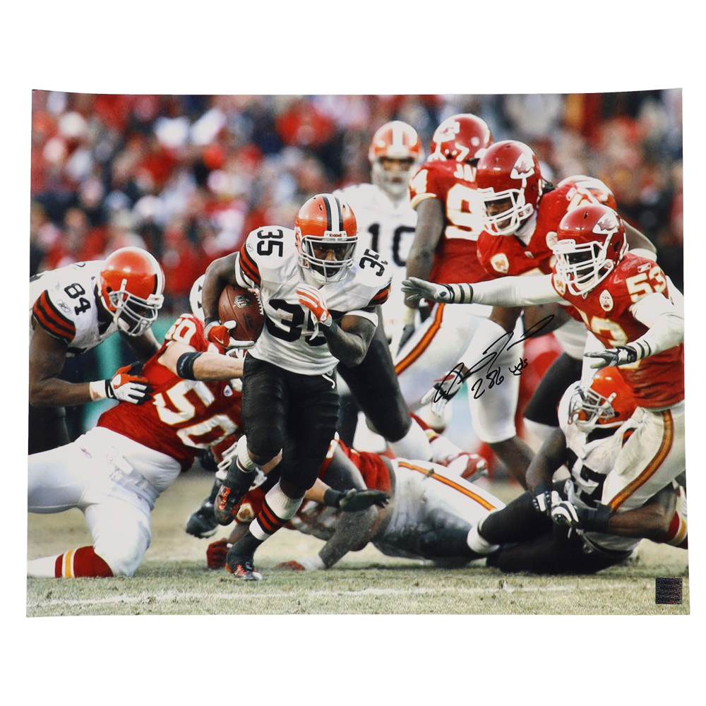 Jerome Harrison Signed Browns 16x20 Photo Inscribed "286 yds" (Playball ...