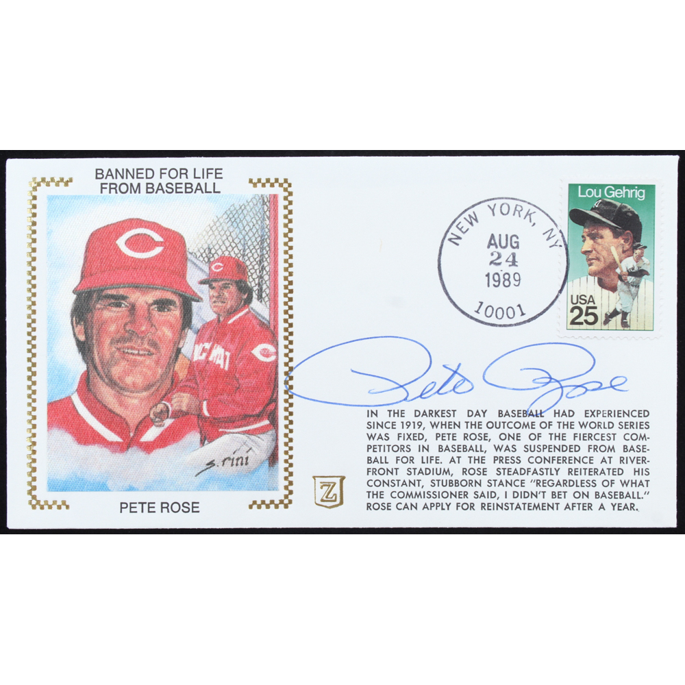 Pete Rose Signed Reds 1989 FDC Envelope (Beckett) | Pristine Auction
